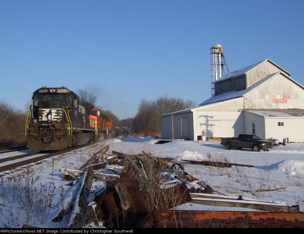 Westbound empty passing the mill along route 6
